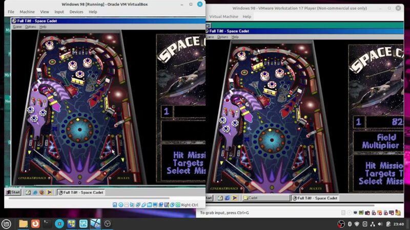 🥸 Full Tilt! Pinball - Windows98 on VirtualBox & VMWare Side by Side ...